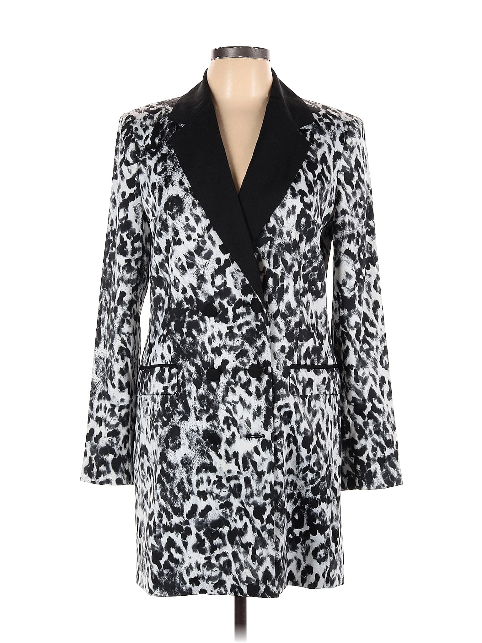 RACHEL Rachel Roy Color Block Leopard Print Multi Color Silver Blazer ...