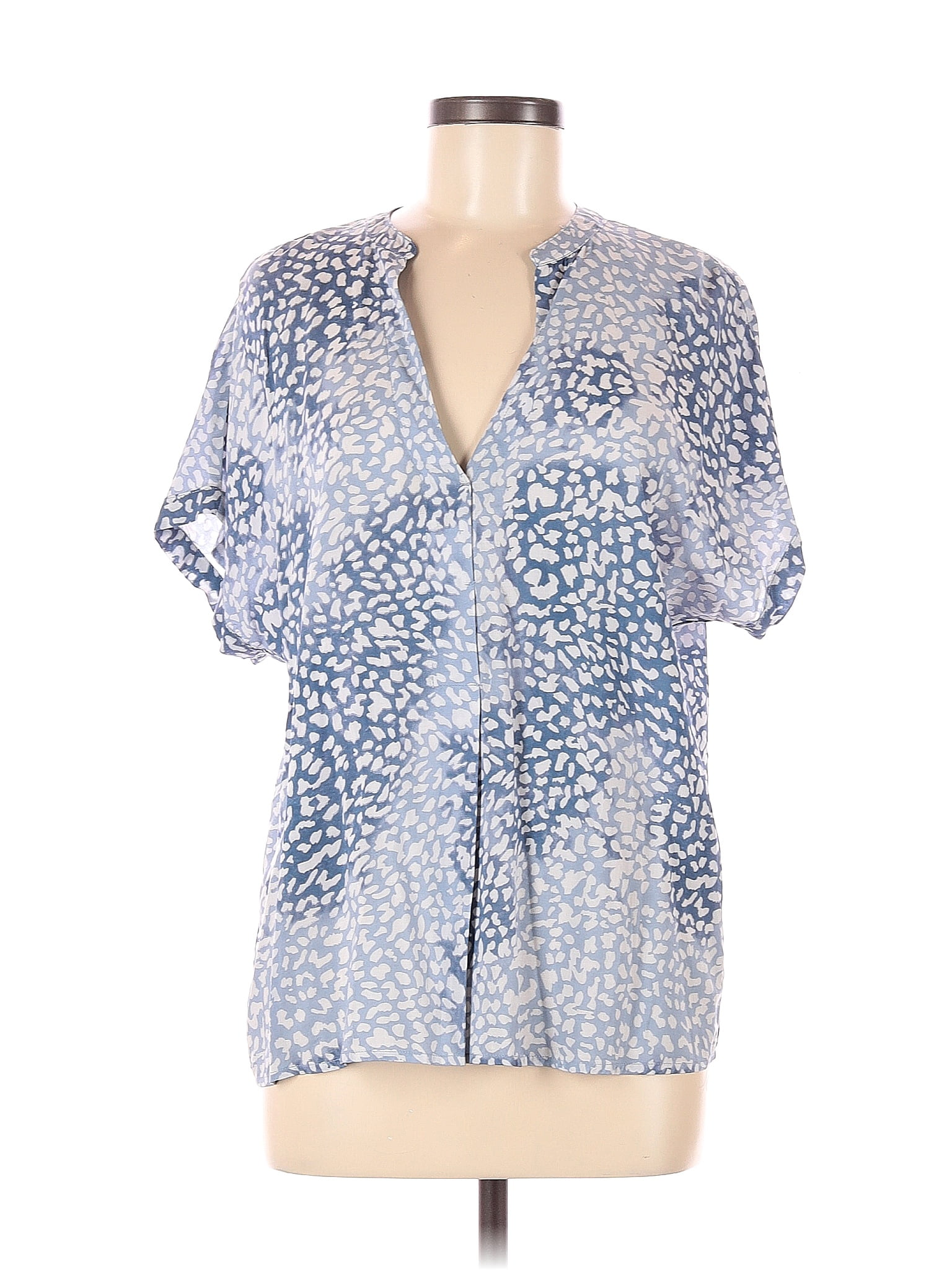 Lovestitch 100 Rayon Blue Short Sleeve Blouse Size M 55 Off Thredup