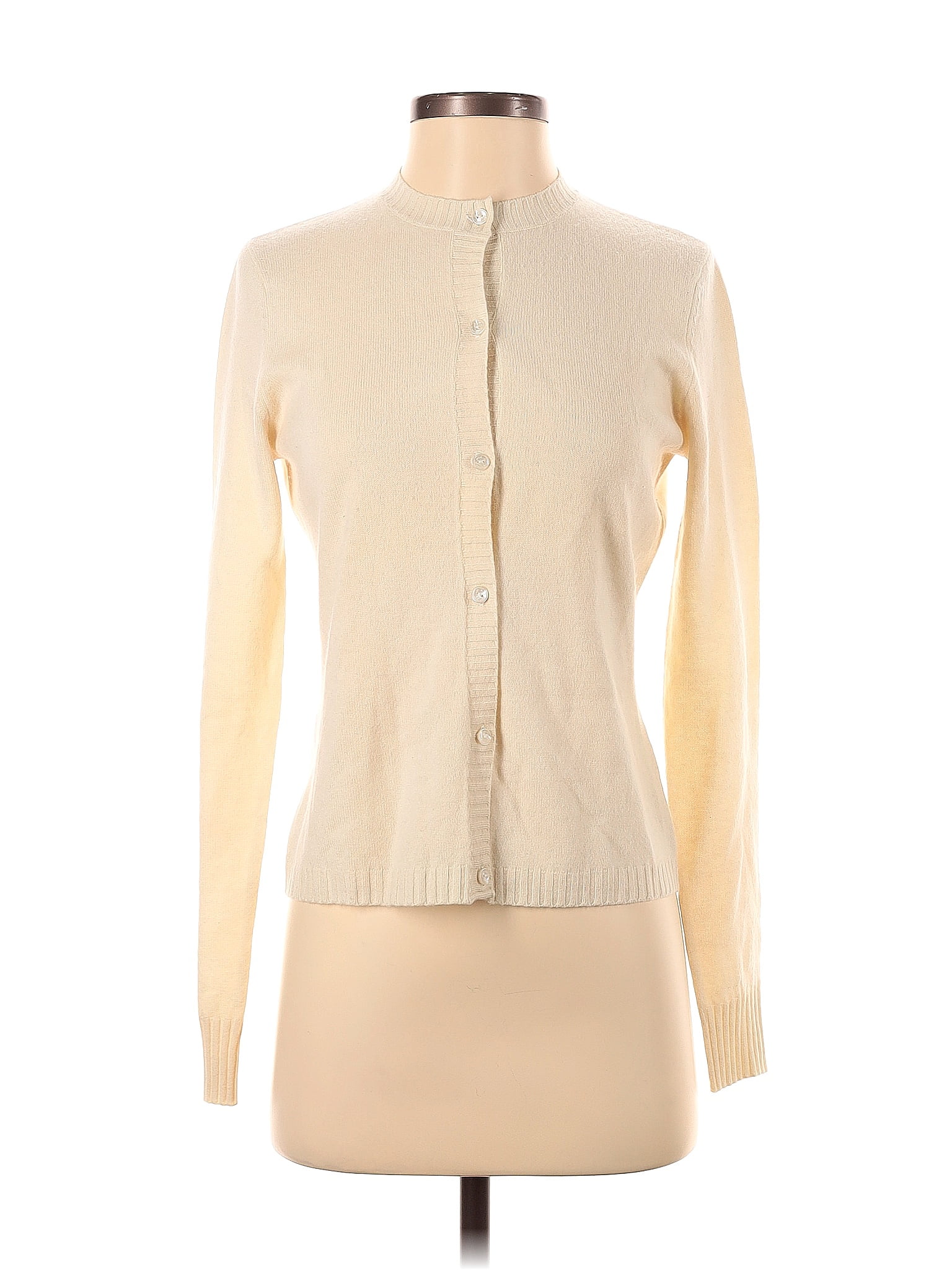 MAG by Magaschoni 100% Cashmere Color Block Solid Ivory Cashmere ...