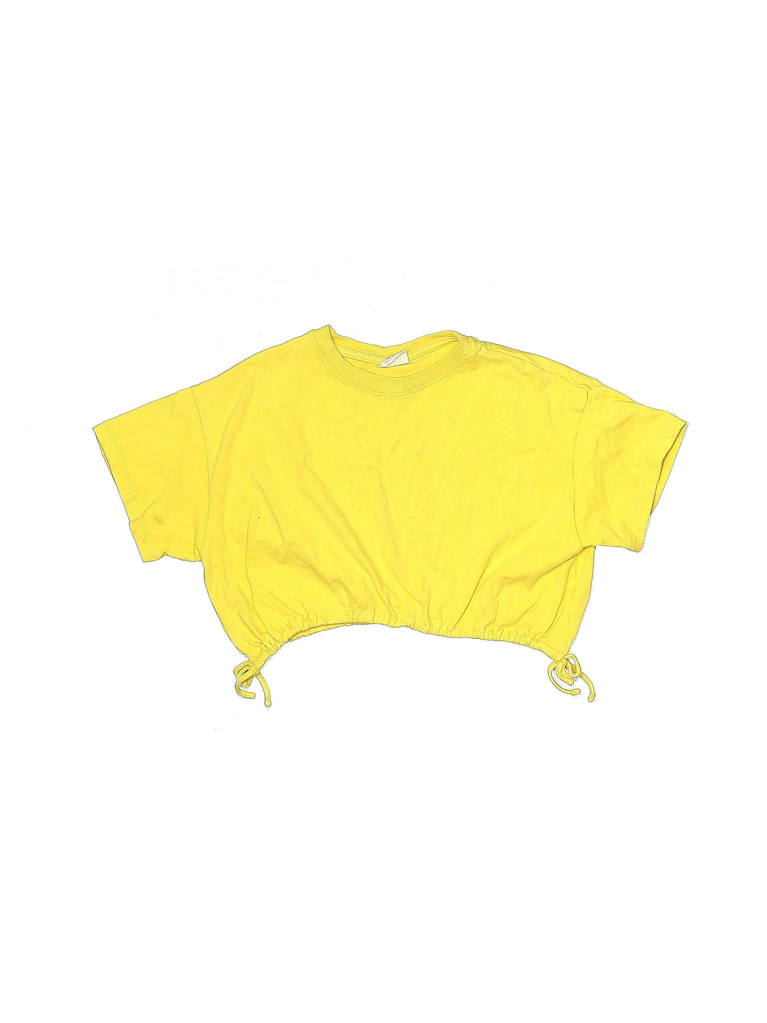 Zara Solid Yellow Short Sleeve Blouse Size 11 12 53 Off Thredup