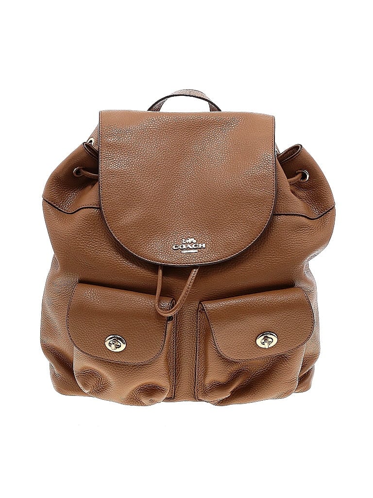 Coach Factory 100% Leather Solid Brown Leather Backpack One Size - 62% ...