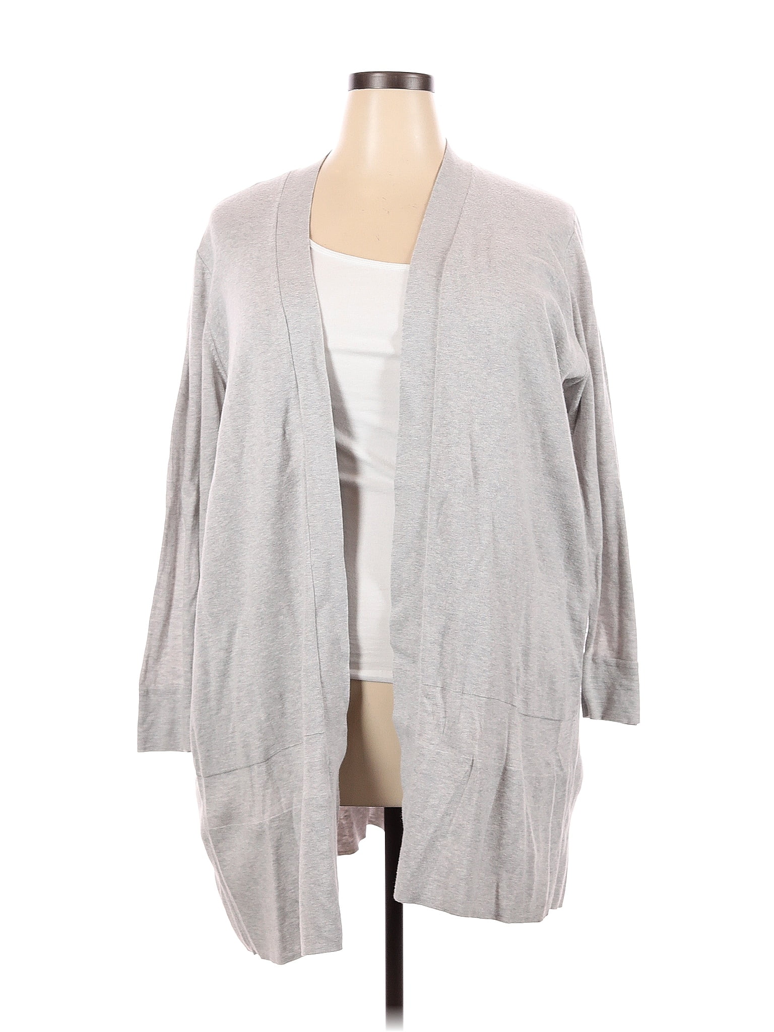 Nic Zoe Color Block Solid Gray Cardigan Size 2x Plus 74 Off