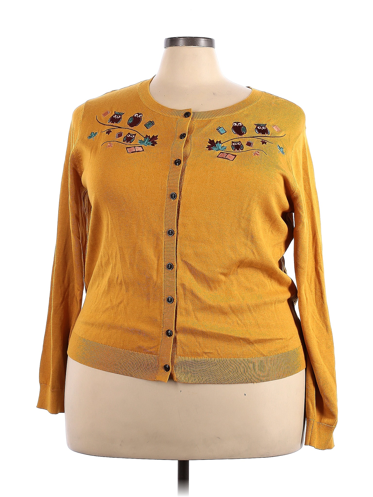 ModCloth Color Block Yellow Gold Cardigan Size 3X (Plus) - 42% off ...