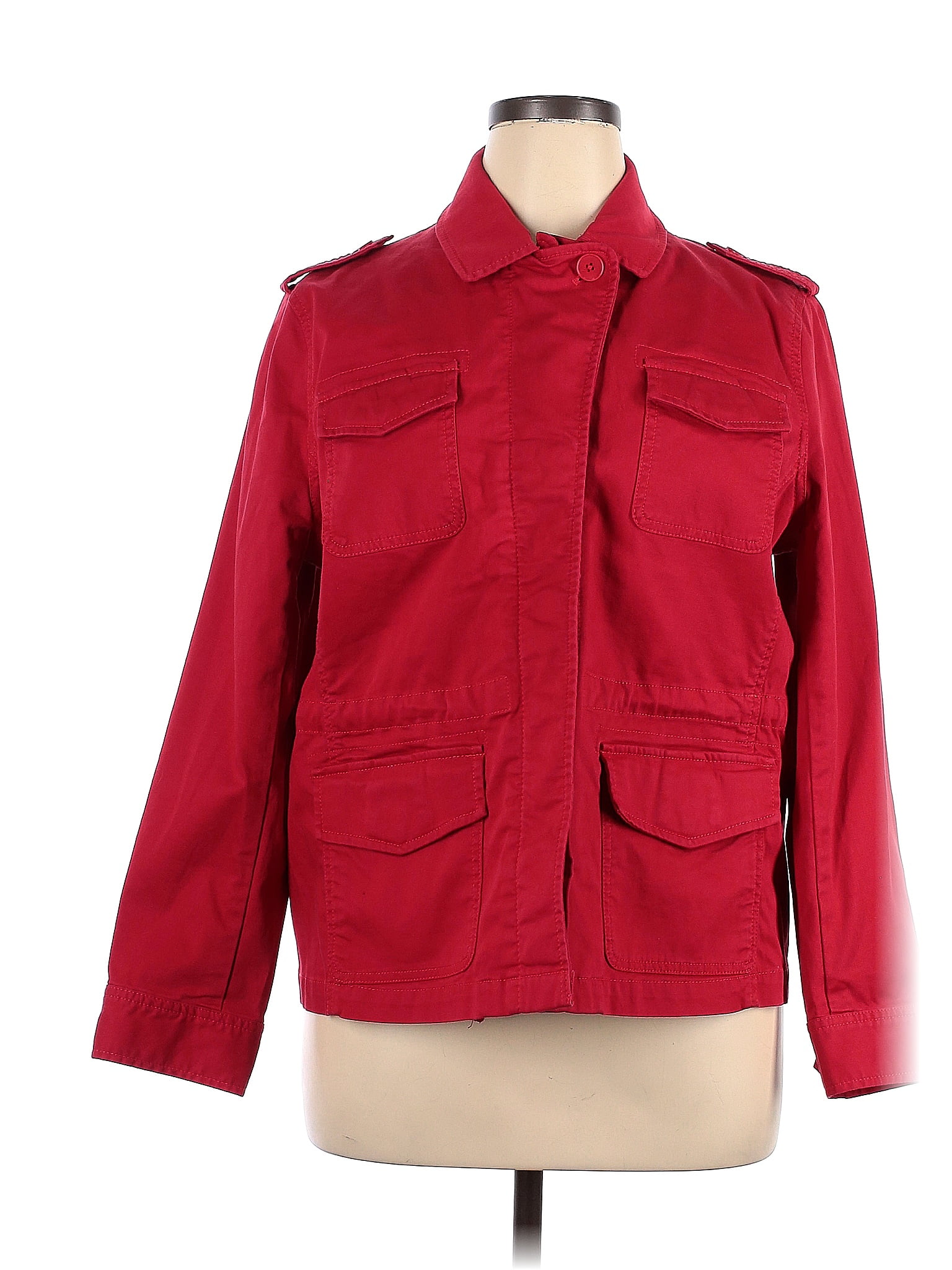 Talbots Solid Red Denim Jacket Size XL - 68% off | thredUP
