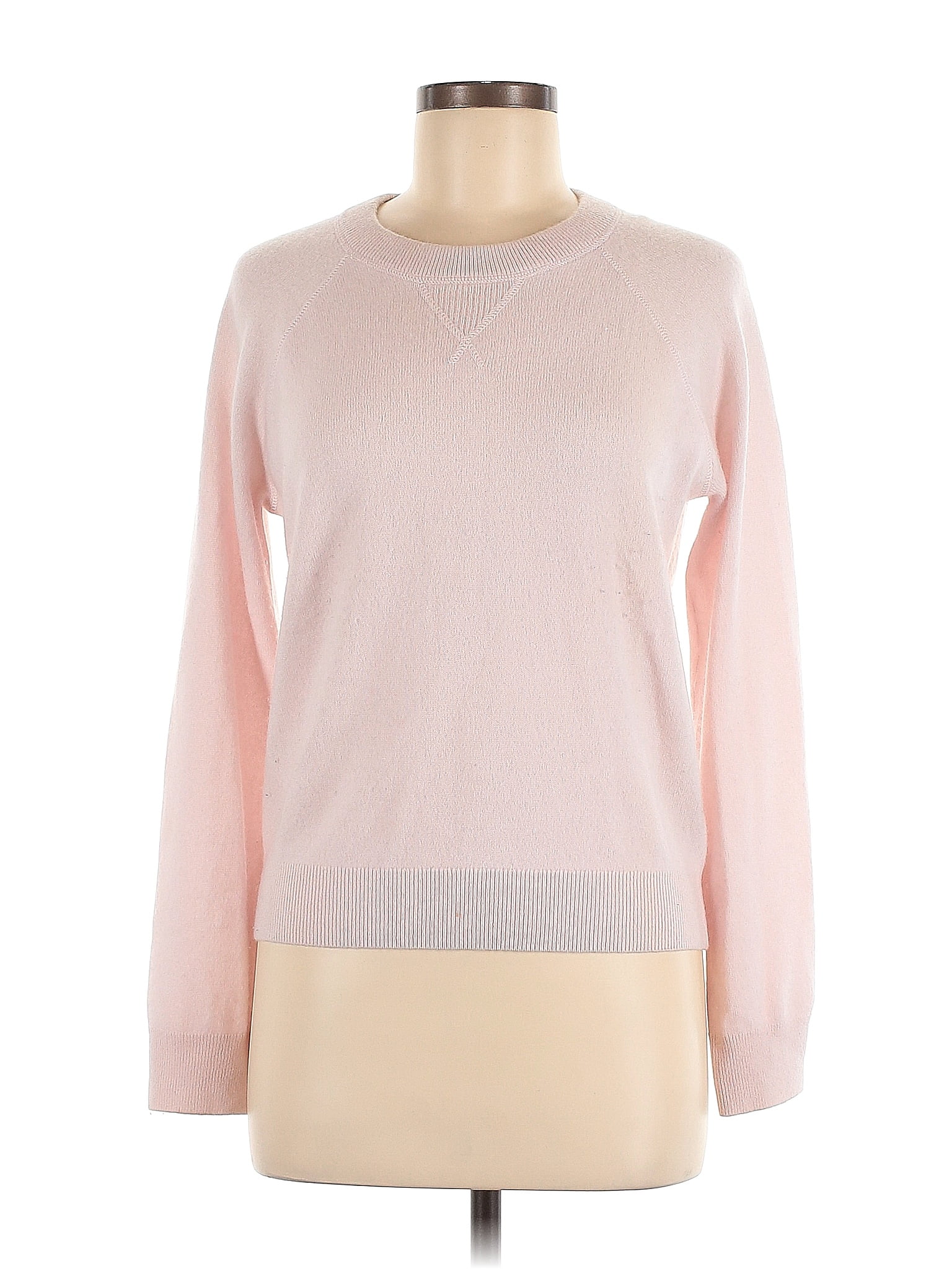 Quince 100% Cashmere Color Block Solid Pink Cashmere Pullover Sweater ...