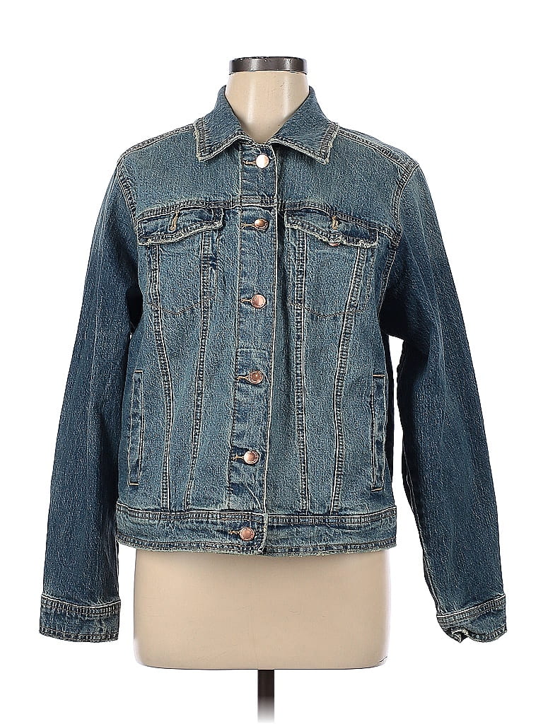 Universal Thread Solid Blue Denim Jacket Size L - 34% off | thredUP