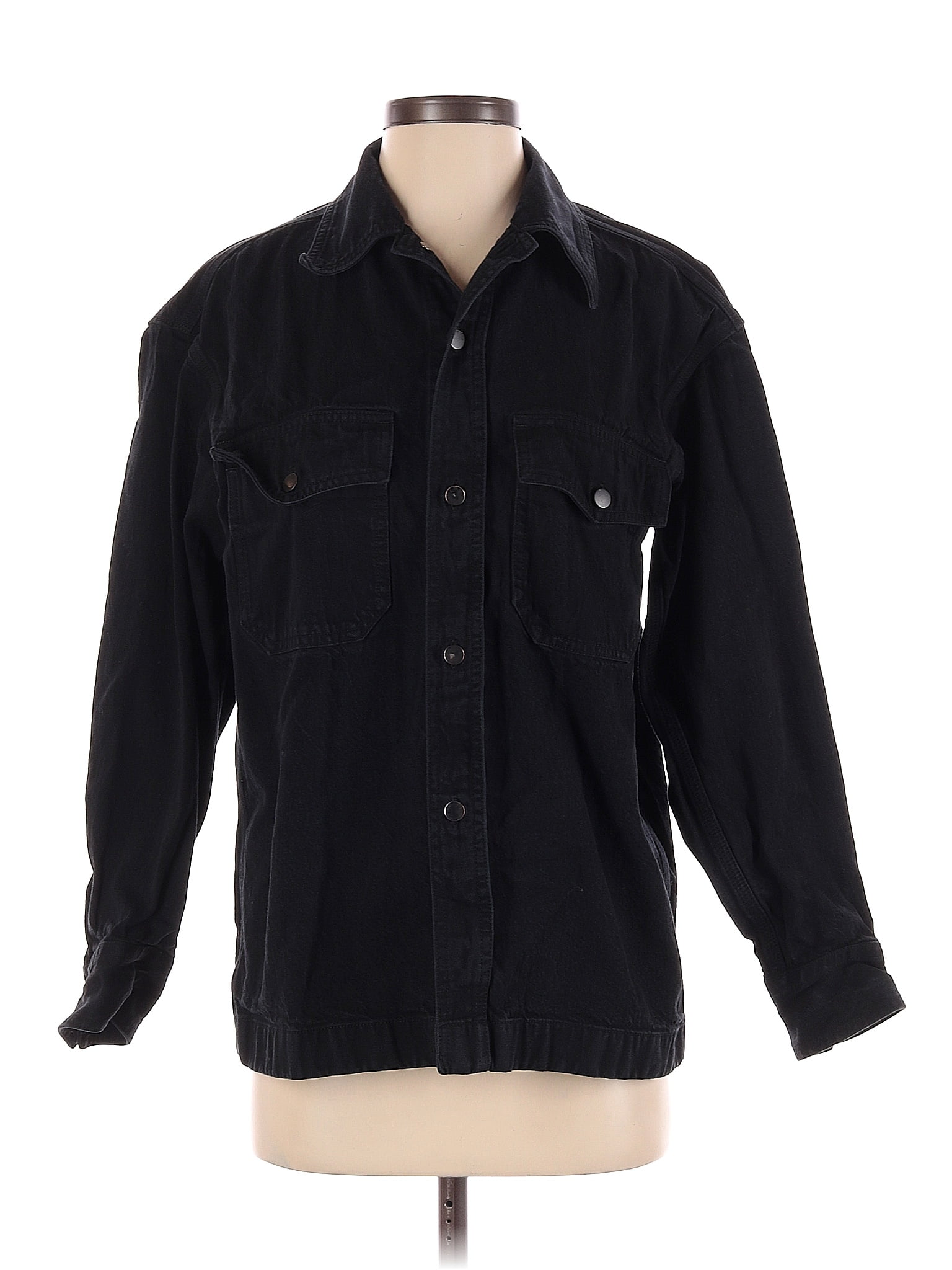 Uniqlo 100% Cotton Solid Black Denim Jacket Size XXS - 56% off | thredUP