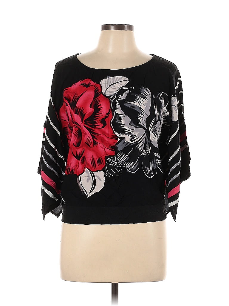 Unique Spectrum 100% Rayon Black Short Sleeve Top Size L - 31% off ...