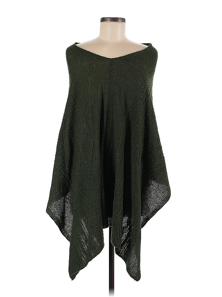 J.Jill Solid Green Poncho One Size - 70% off | thredUP