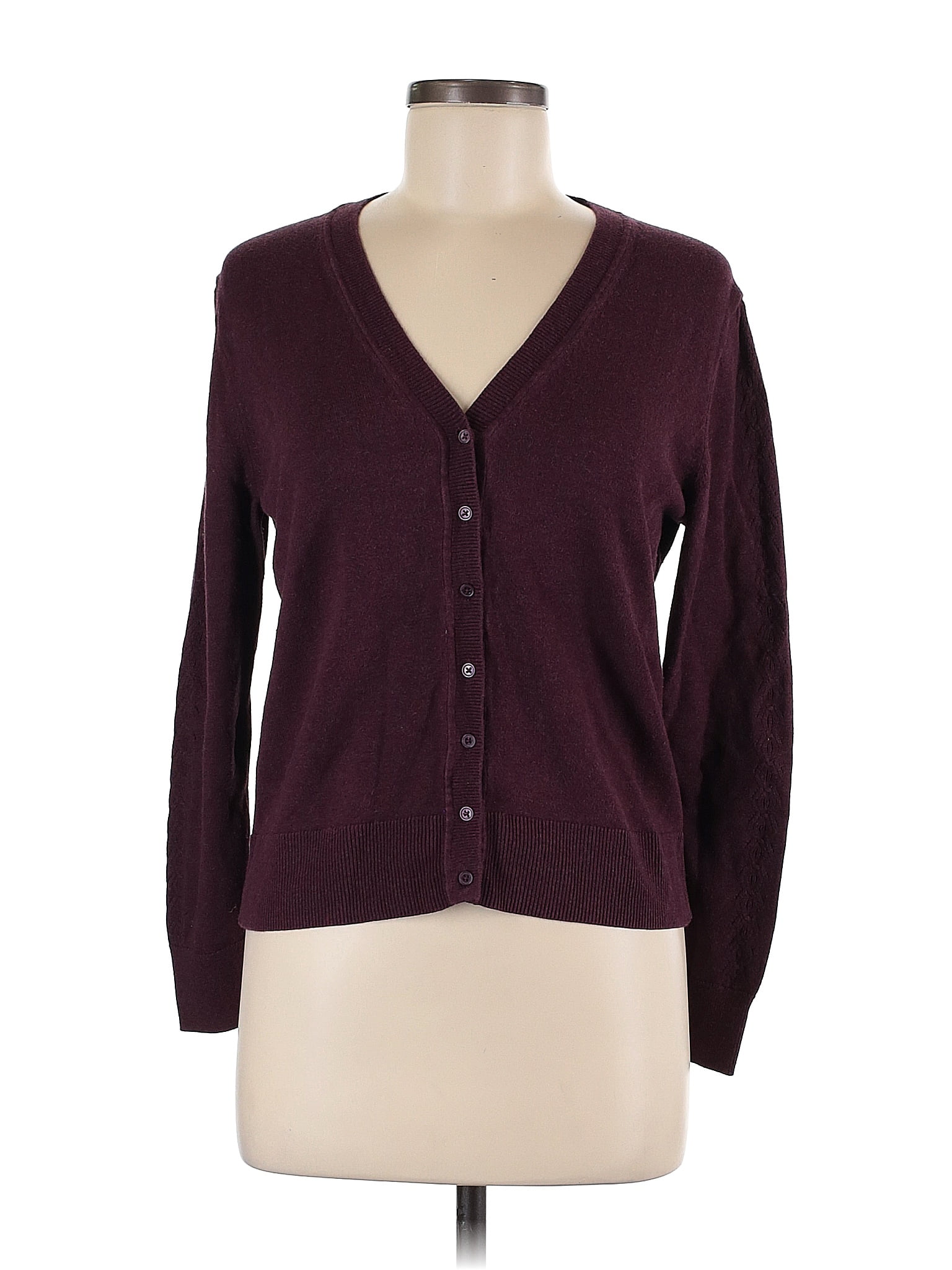 Banana Republic Factory Store Color Block Solid Burgundy Cardigan Size ...