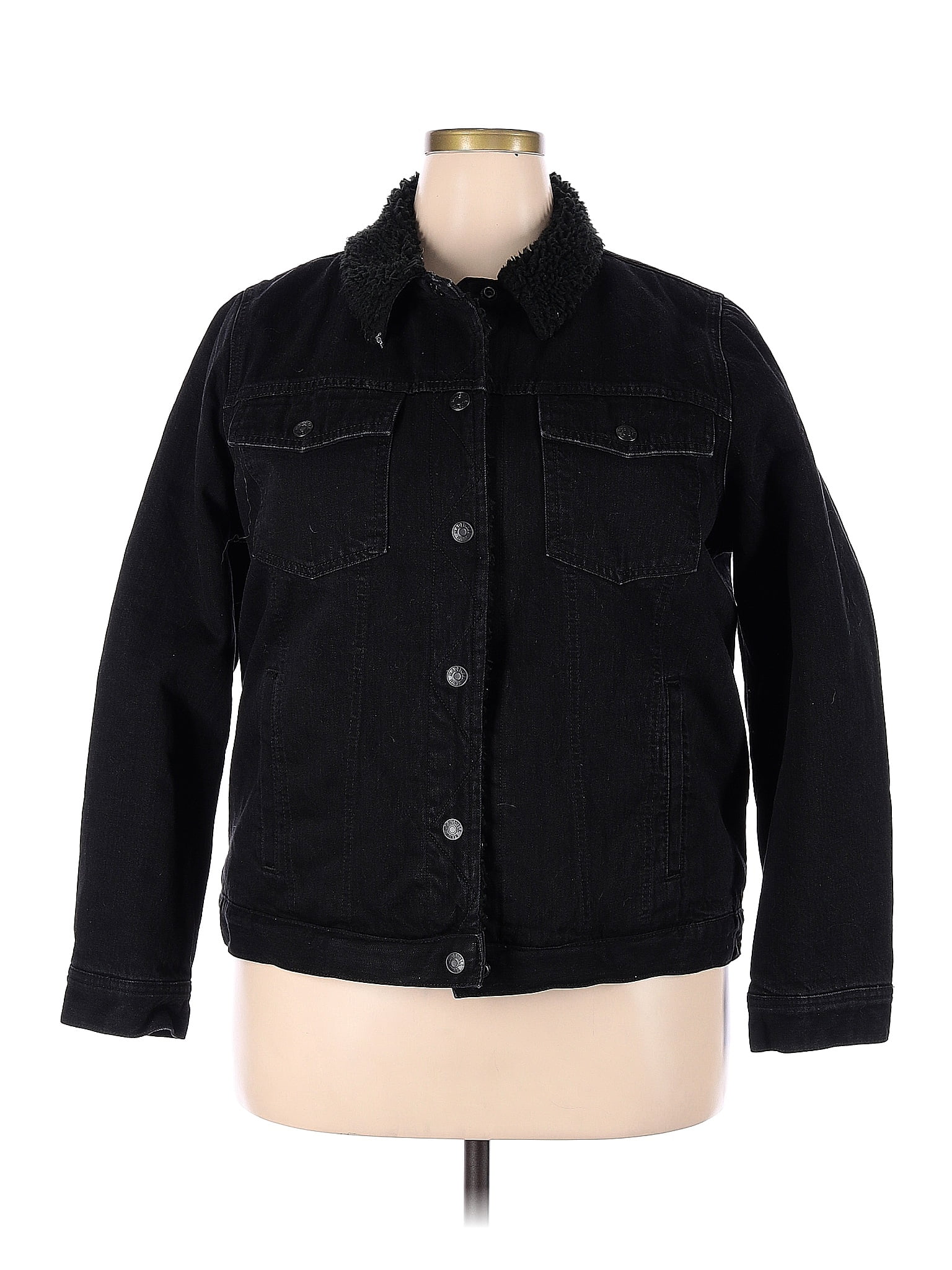 Madewell 100% Cotton Solid Black Jacket Size XXL - 67% off | thredUP