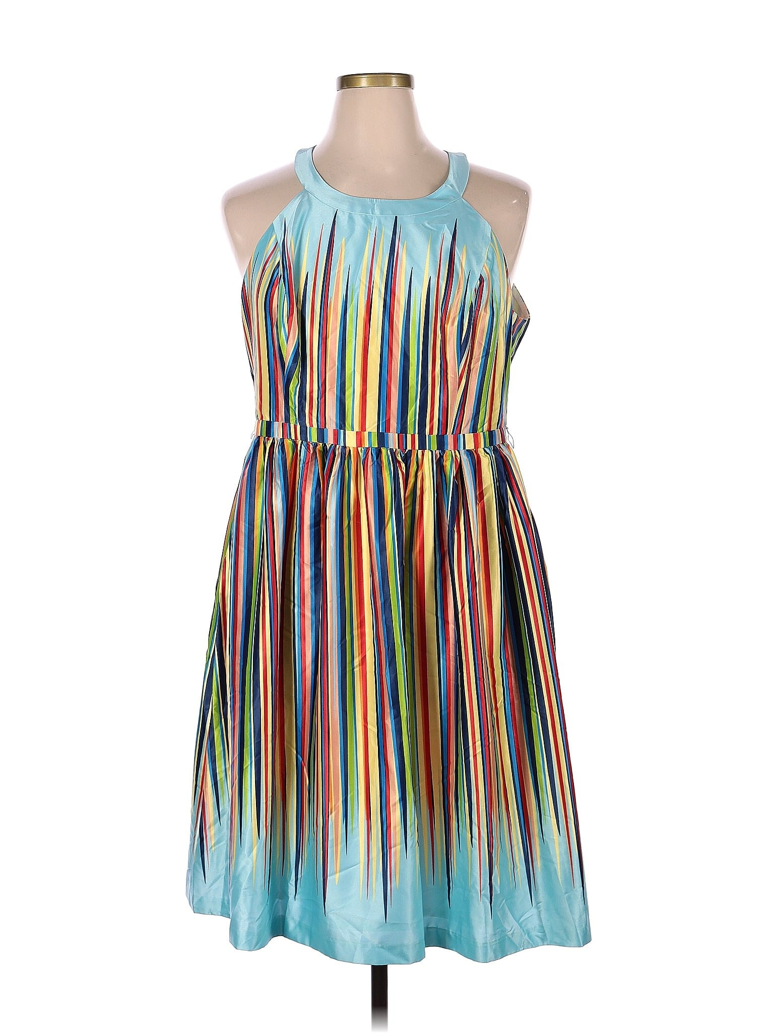 ModCloth Stripes Multi Color Blue Casual Dress Size 1X (Plus) - 51% off ...