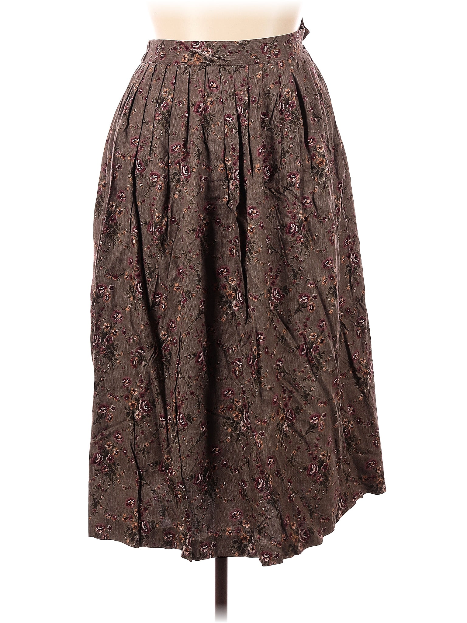 Portraits by Northern Isles 100% Rayon Brown Casual Skirt Size 14 - 70% ...