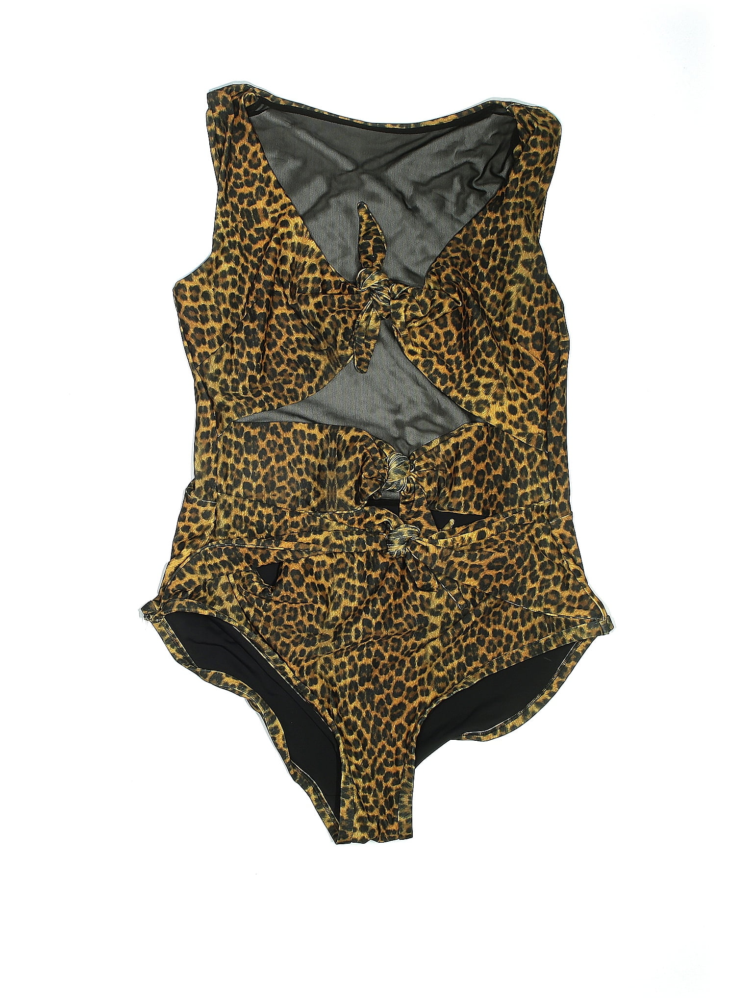 Alpine Butterfly Leopard Print Multi Color Gold One Piece Swimsuit Size ...