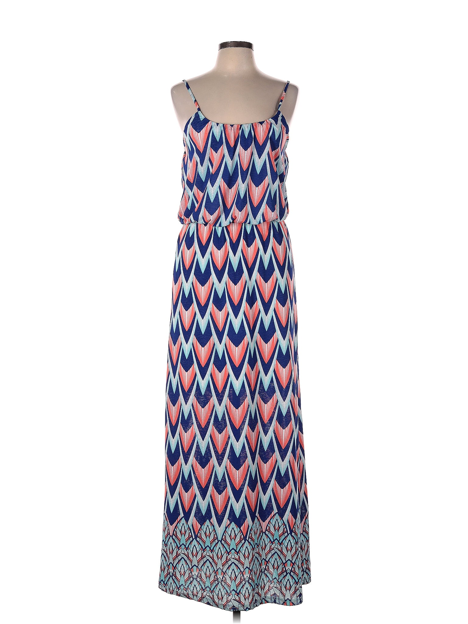 Alya Multi Color Blue Casual Dress Size L - 52% off | thredUP