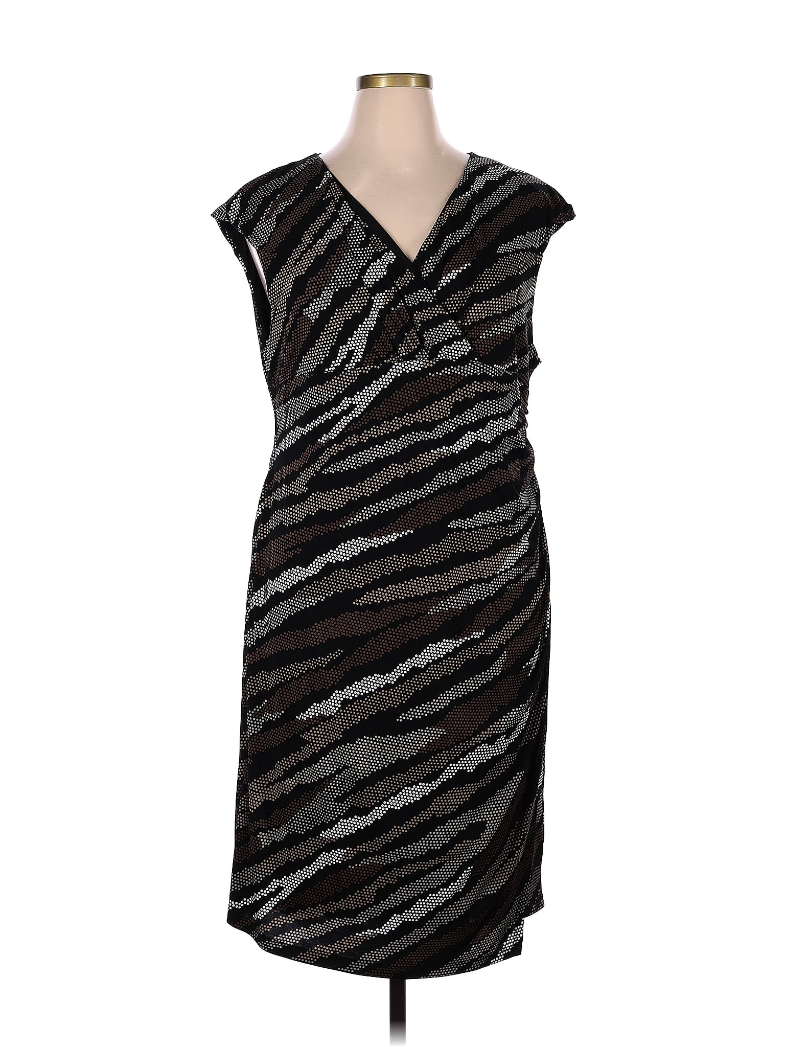 Ellen Tracy Zebra Print Multi Color Gray Casual Dress Size Xl 72 Off