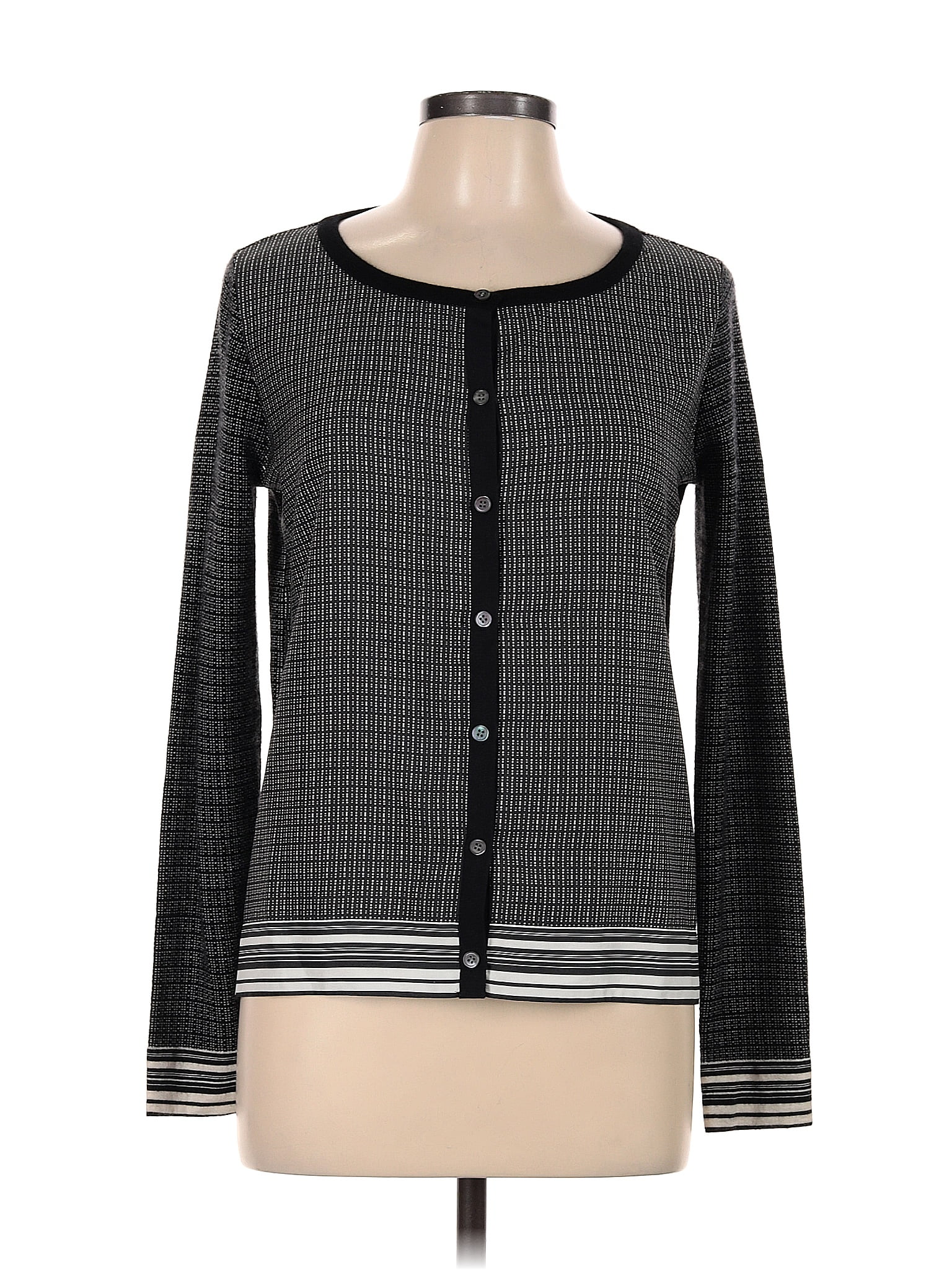 TSE 100% Silk Color Block Black Silk Cardigan Size M - 67% off | thredUP