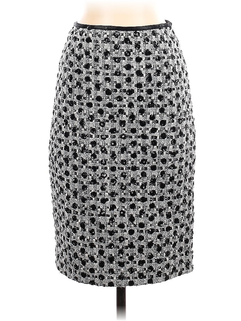 Etcetera Houndstooth Argyle Tweed Graphic Silver Formal Skirt Size 00 - 90% off | ThredUp