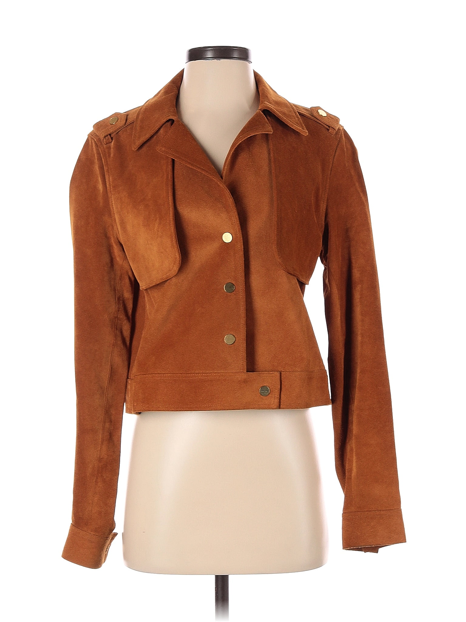 FRAME Denim 100% Leather Solid Brown Leather Jacket Size S - 81% off | ThredUp