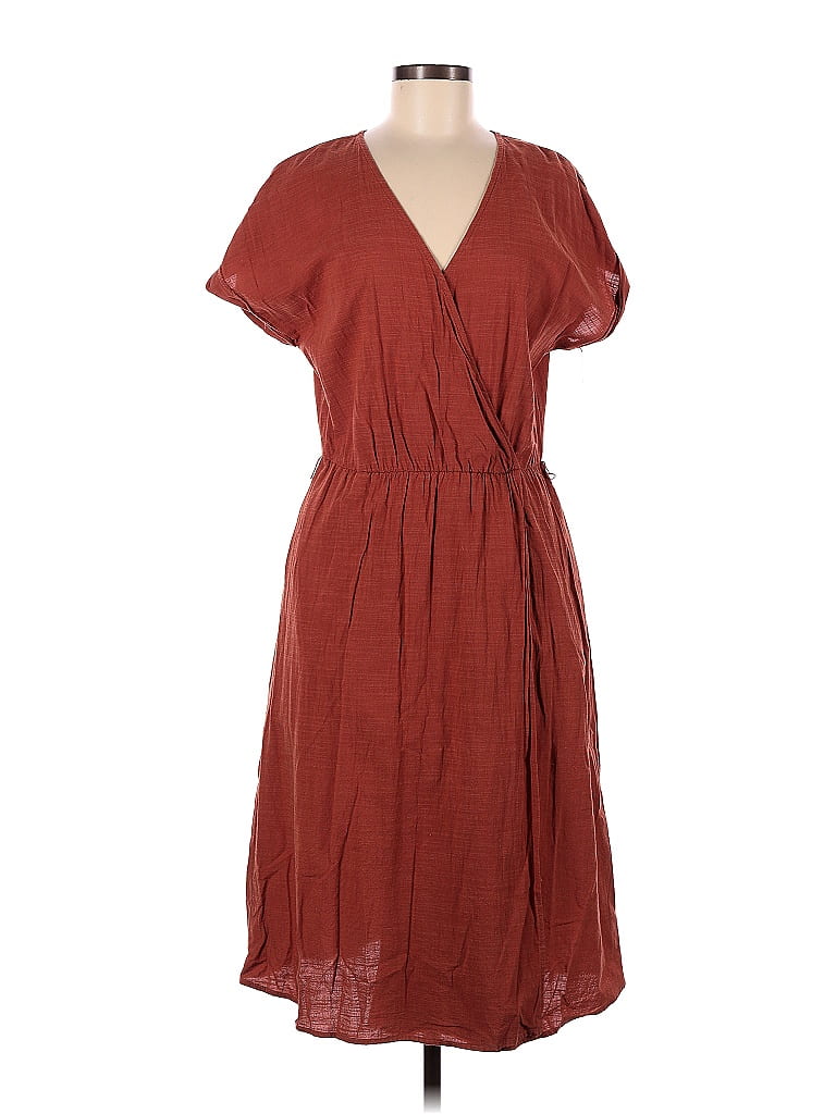 Universal Thread Solid Burnt Orange Burgundy Casual Dress Size M - 12% ...