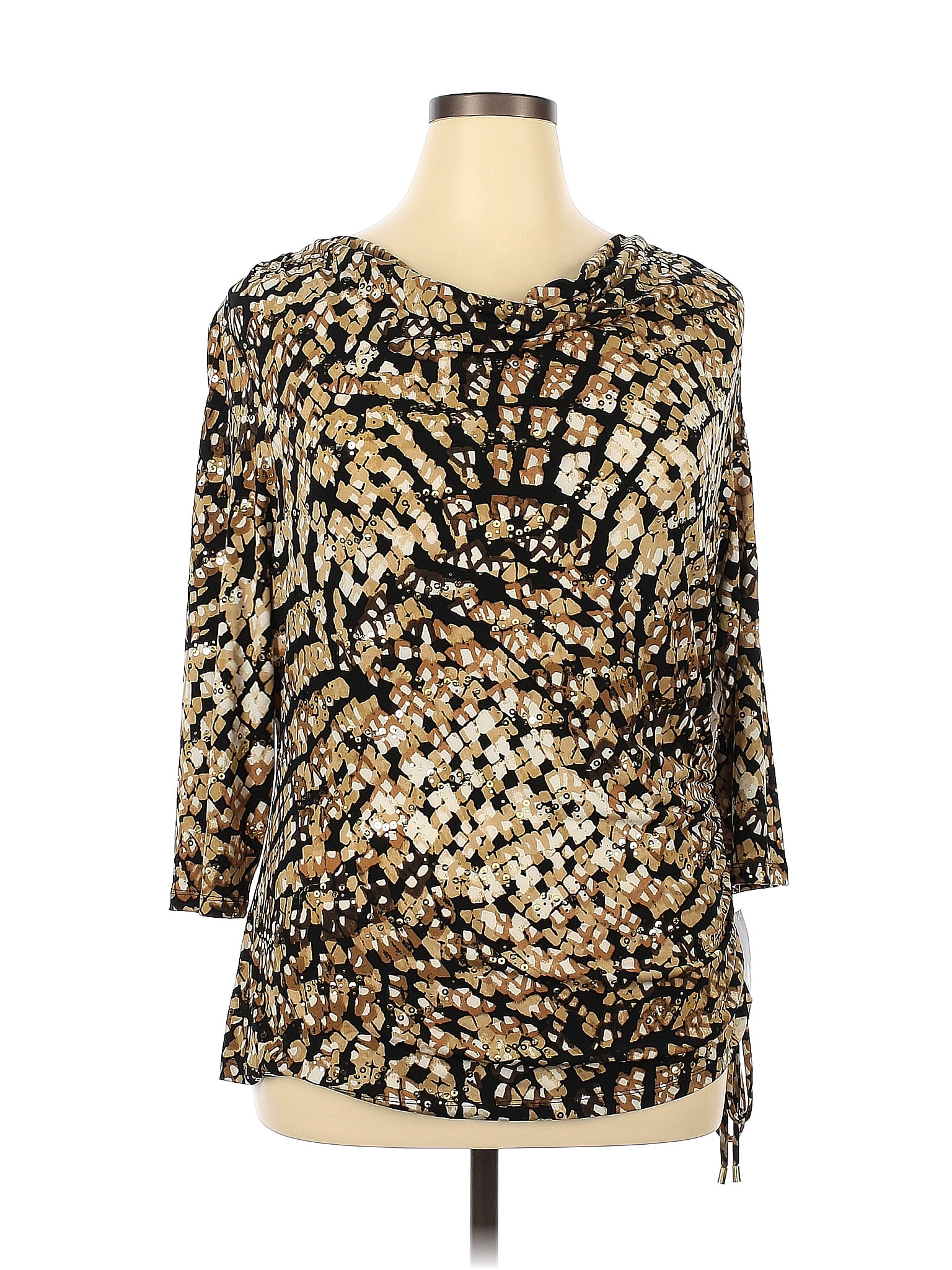 JM Collection Gold Long Sleeve Top Size XL - 44% off | thredUP