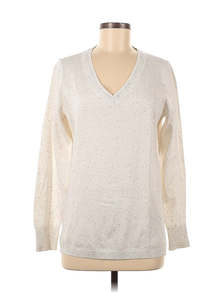 Talbots Outlet Color Block Polka Dots Ivory Pullover Sweater Size M ...