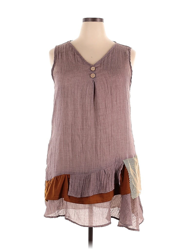 Misslook 100% Cotton Brown Sleeveless Blouse Size 3X (Plus) - 57% off ...