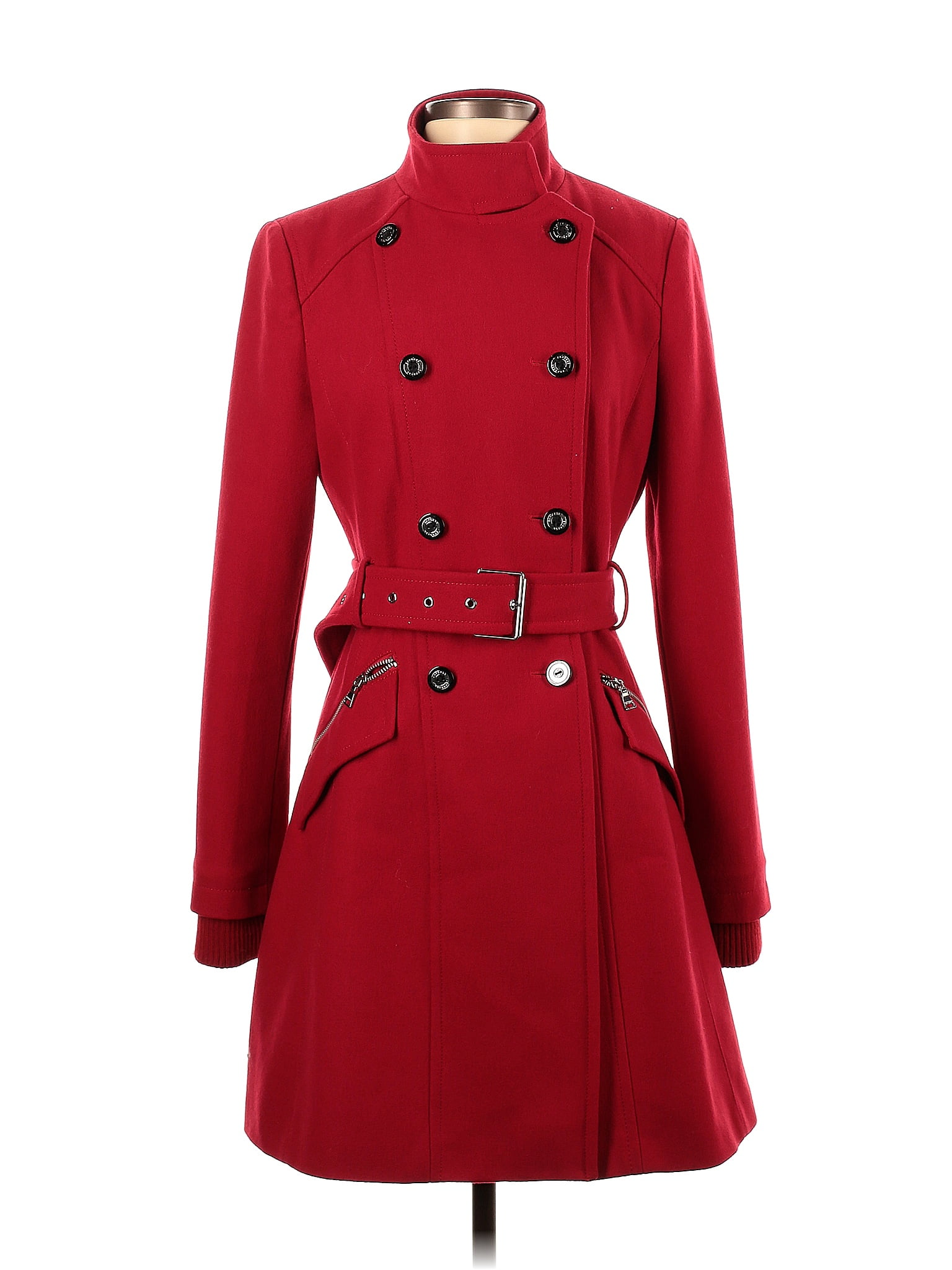 Express Solid Red Wool Coat Size S - 66% off | thredUP
