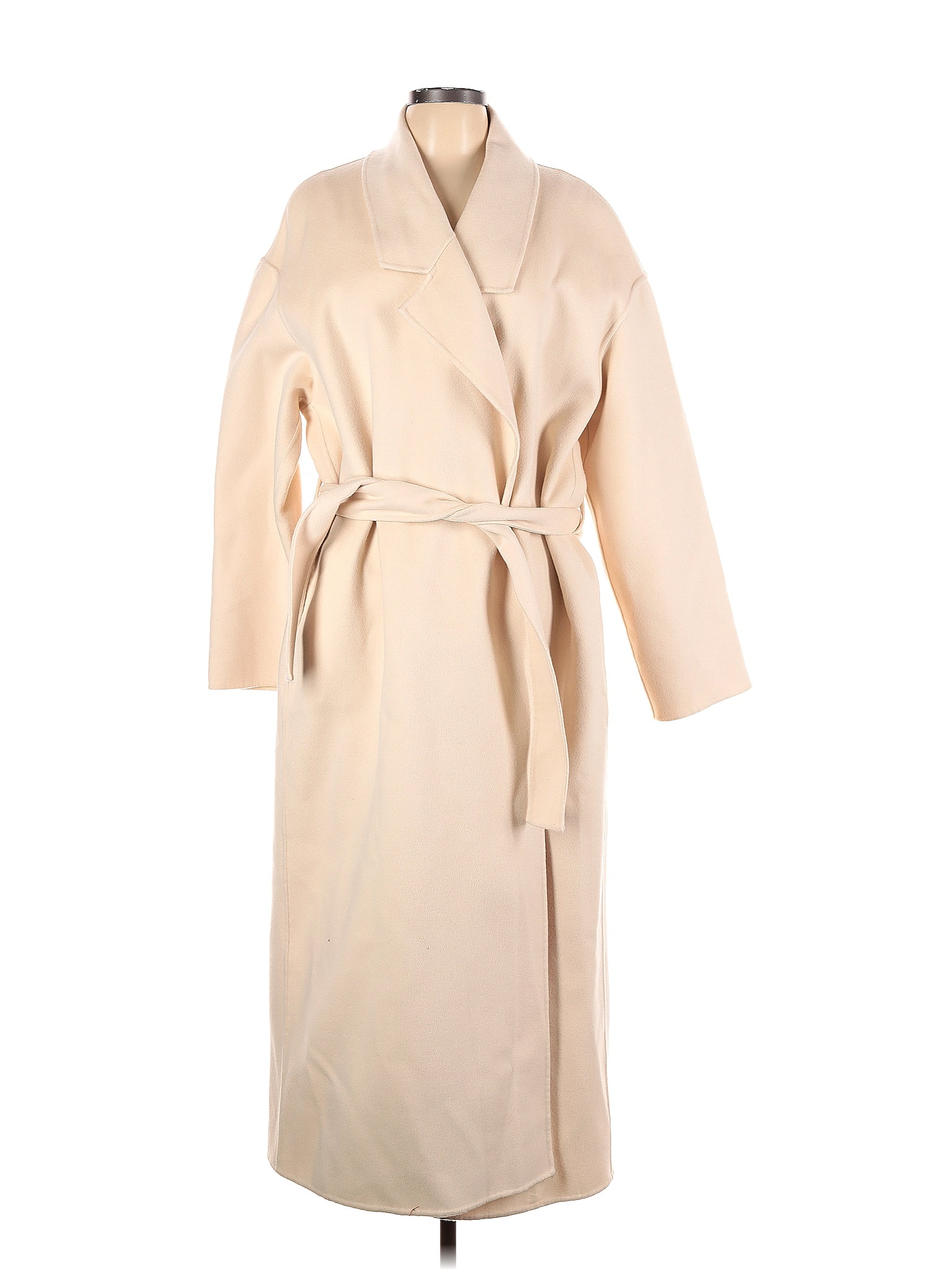 Cos Solid Tan Ivory Wool Coat Size L - 69% off | thredUP