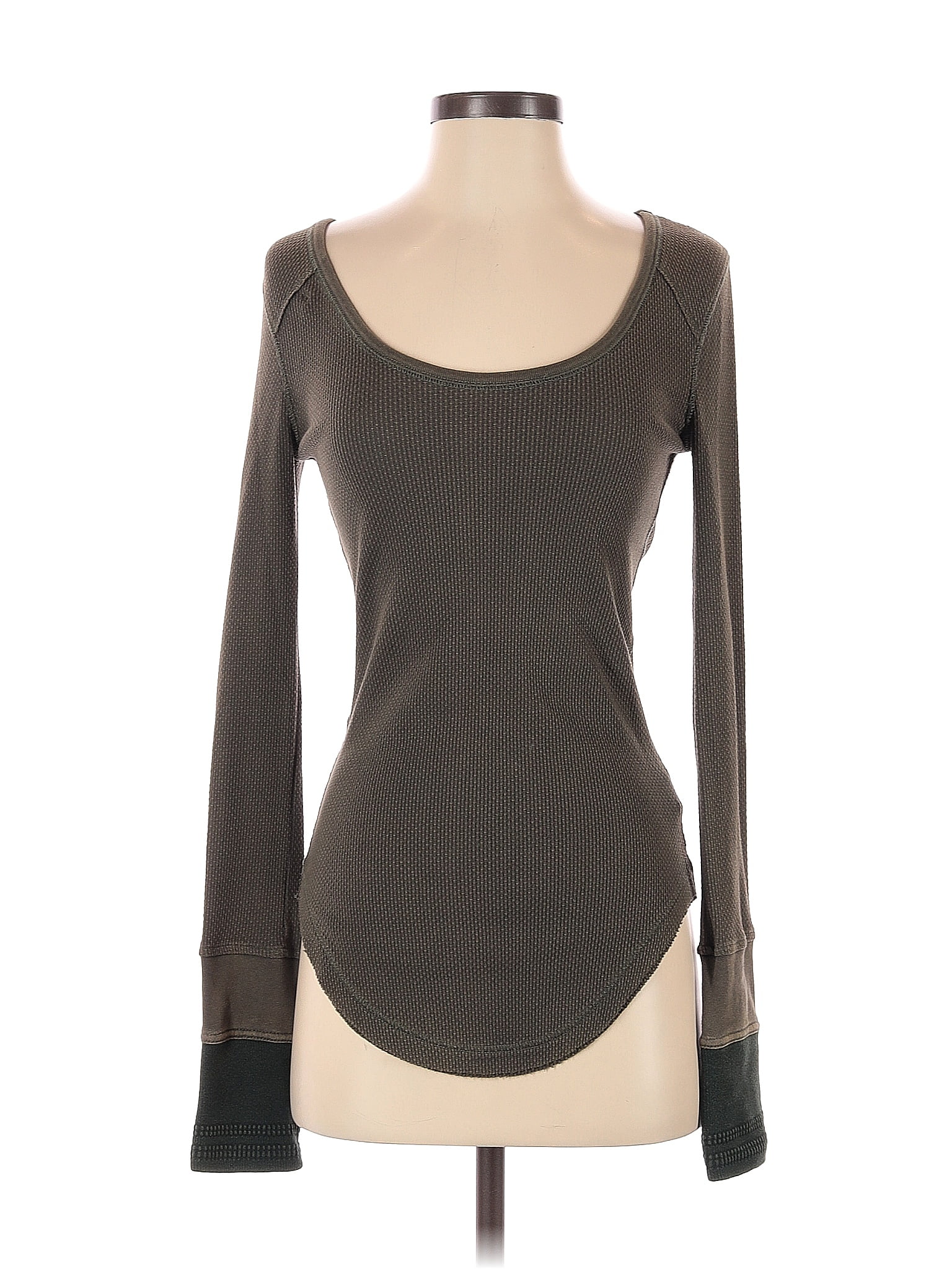 We the Free Color Block Solid Brown Thermal Top Size S - 56% off | ThredUp