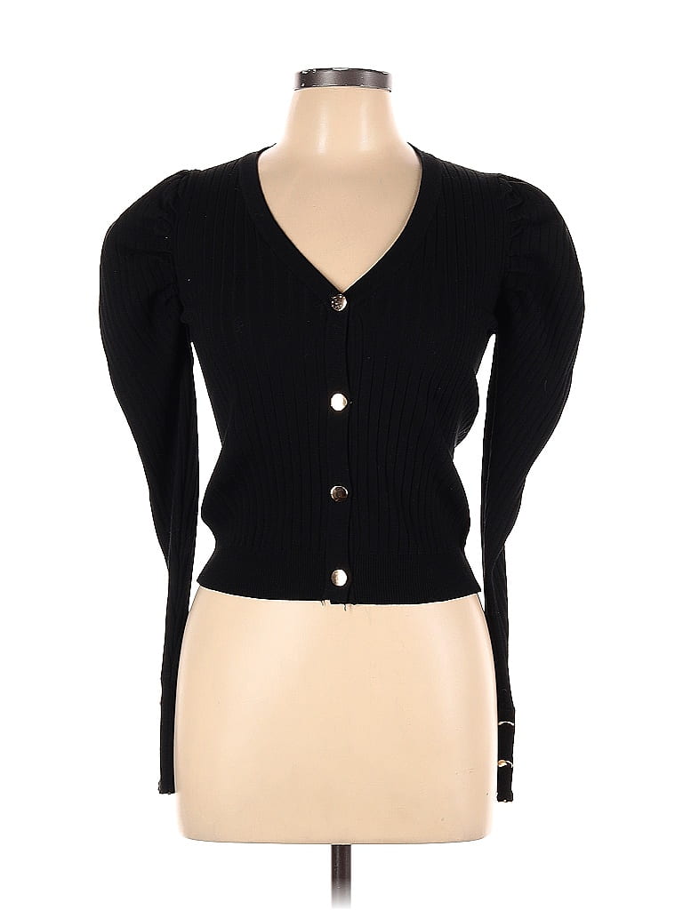 Love Tree Color Block Solid Black Cardigan Size L - 60% off | ThredUp