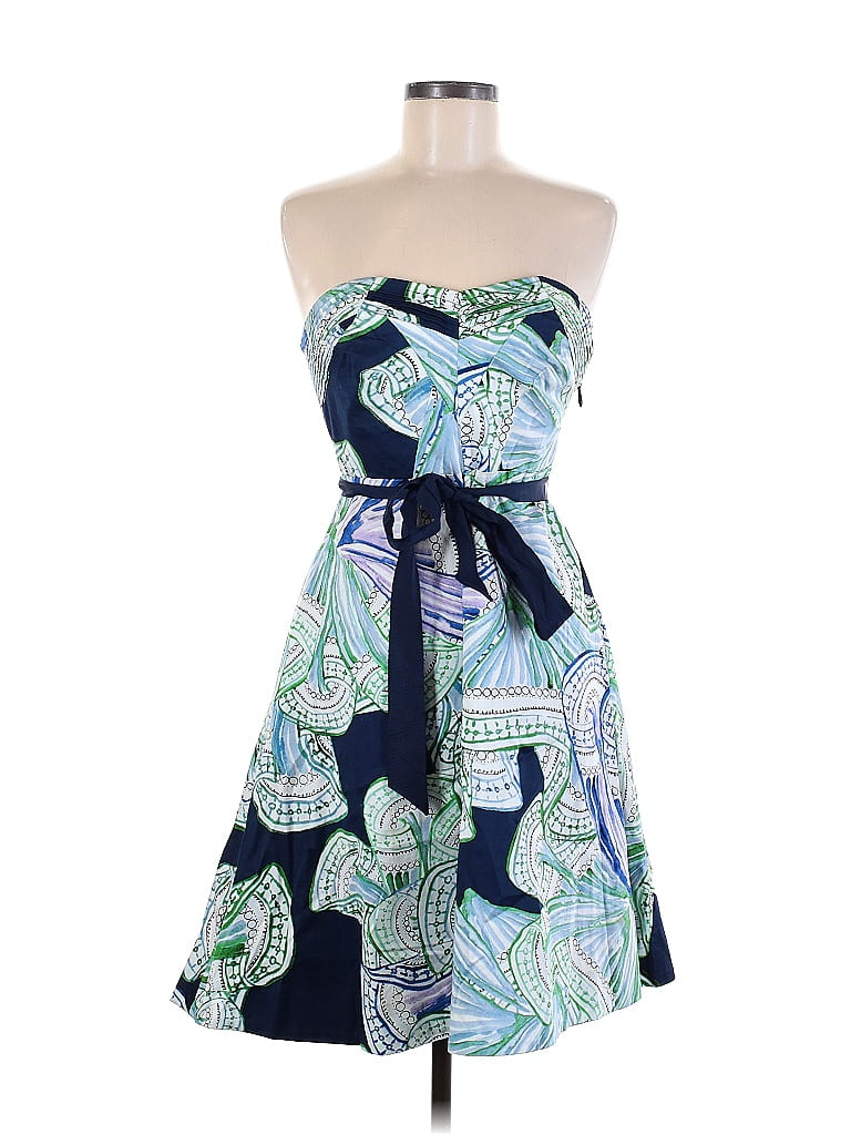 Moulinette Soeurs 100 Cotton Multi Color Blue Casual Dress Size 2 74