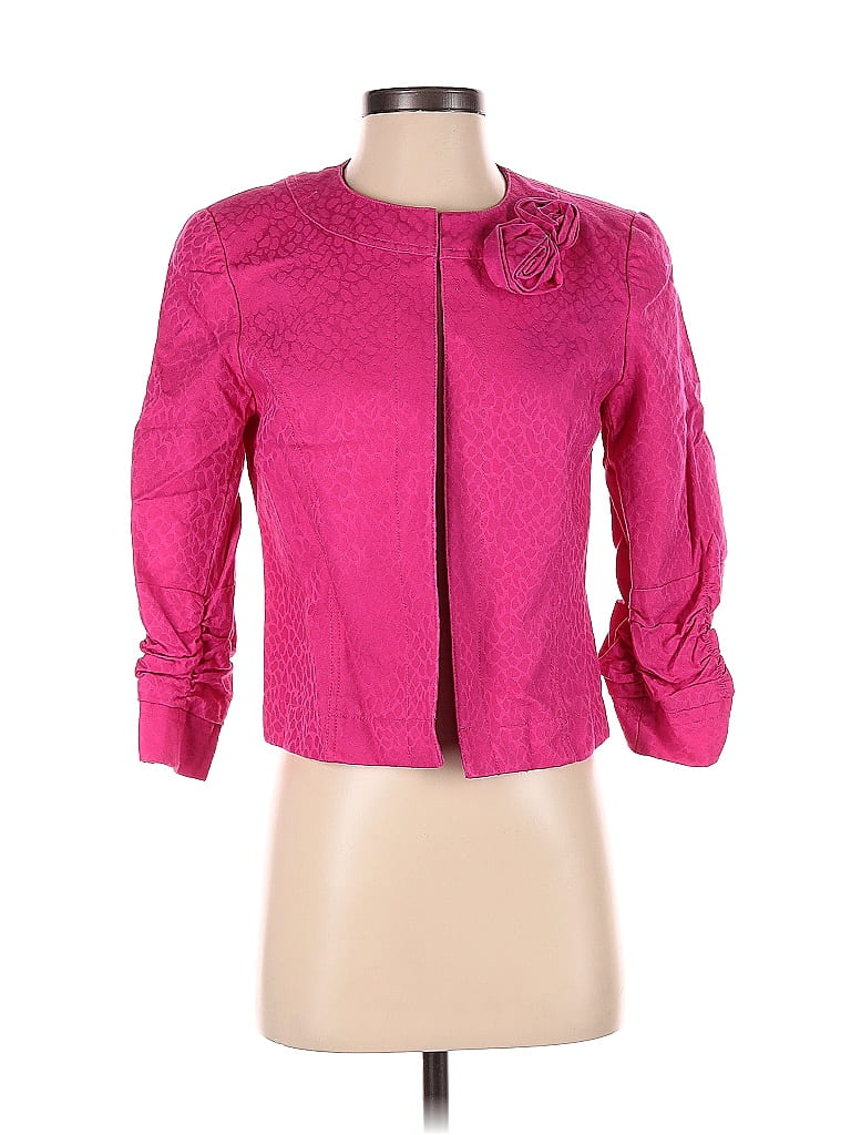 Maggy London 100% Cotton Solid Pink Blazer Size 4 - 75% off | thredUP