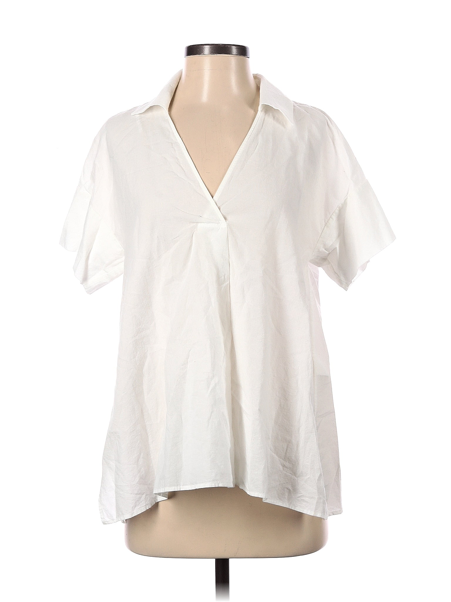 Cos Solid White Short Sleeve Blouse Size Xs 76 Off Thredup