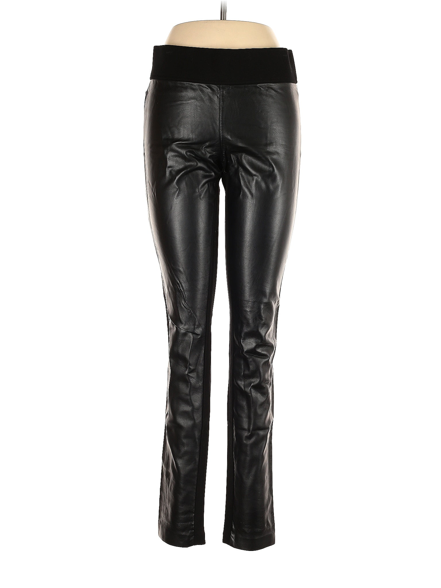 Club Monaco 100% Polyester Solid Black Faux Leather Pants Size 8 - 71% ...