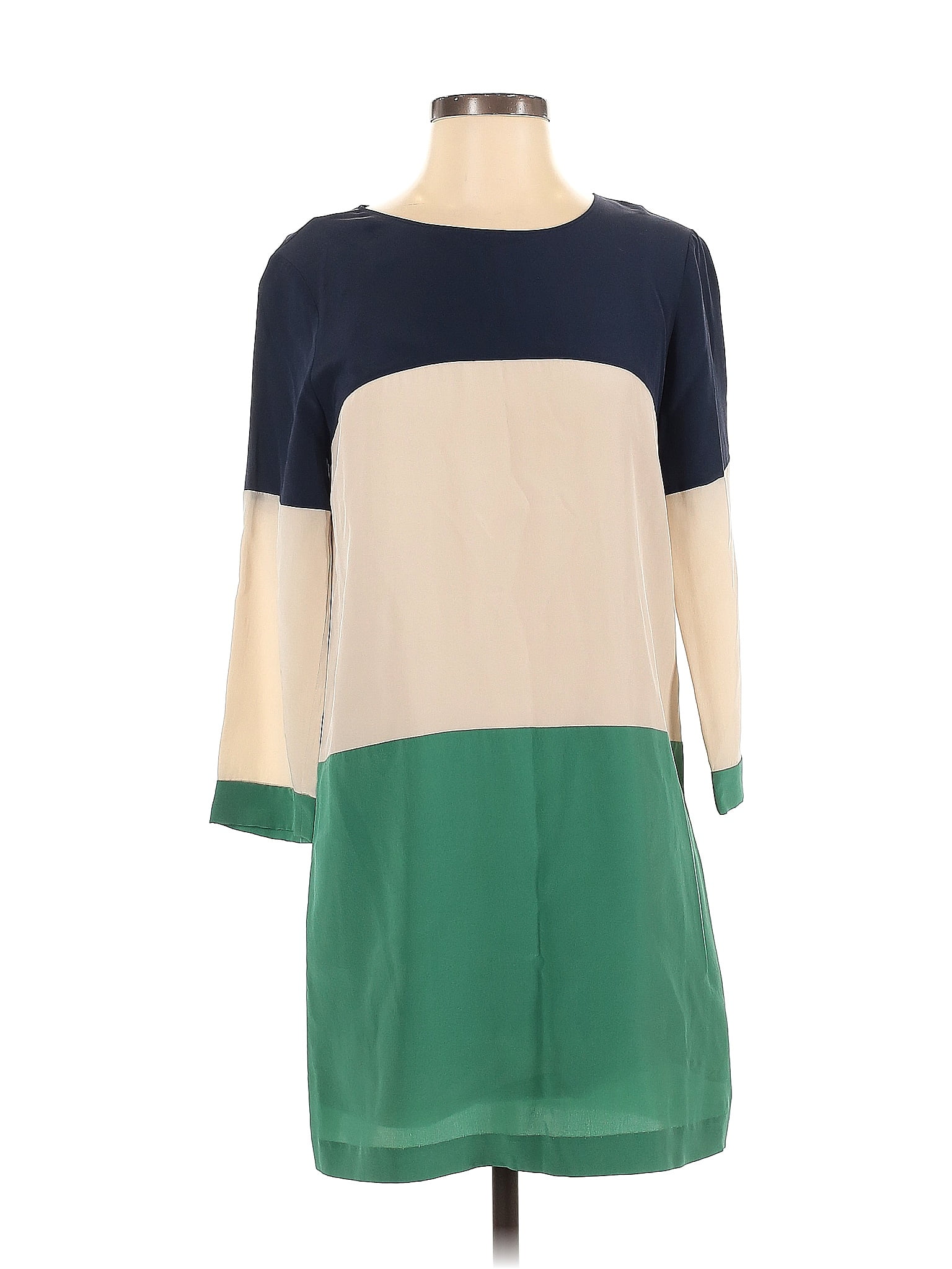 Club Monaco 100% Silk Color Block Stripes Multi Color Green Casual ...