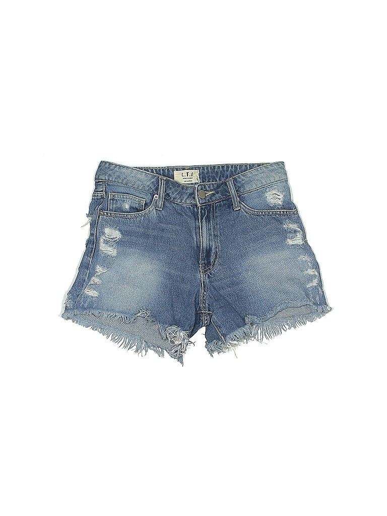 L.T.J. Letters to Juliet 100% Cotton Solid Blue Denim Shorts Size S ...