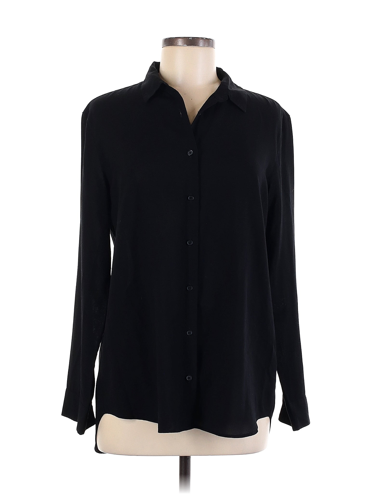 Uniqlo Polka Dots Black Long Sleeve Button Down Shirt Size M 52 Off