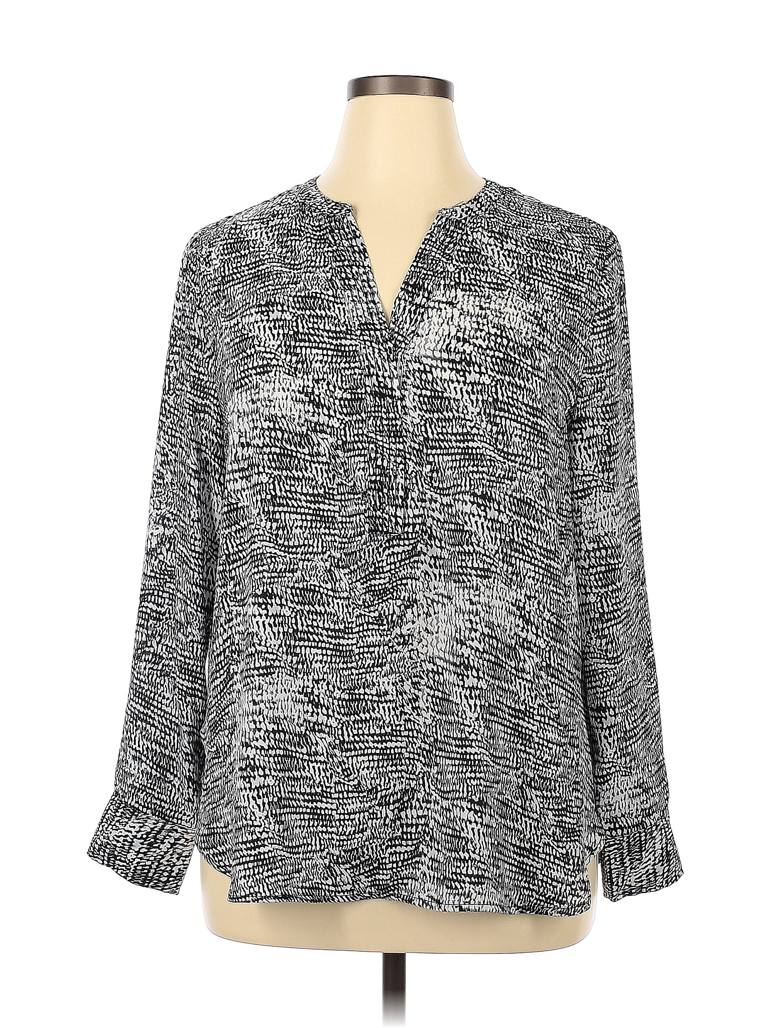 Violet And Claire 100 Polyester Gray Long Sleeve Henley Size Xl 62