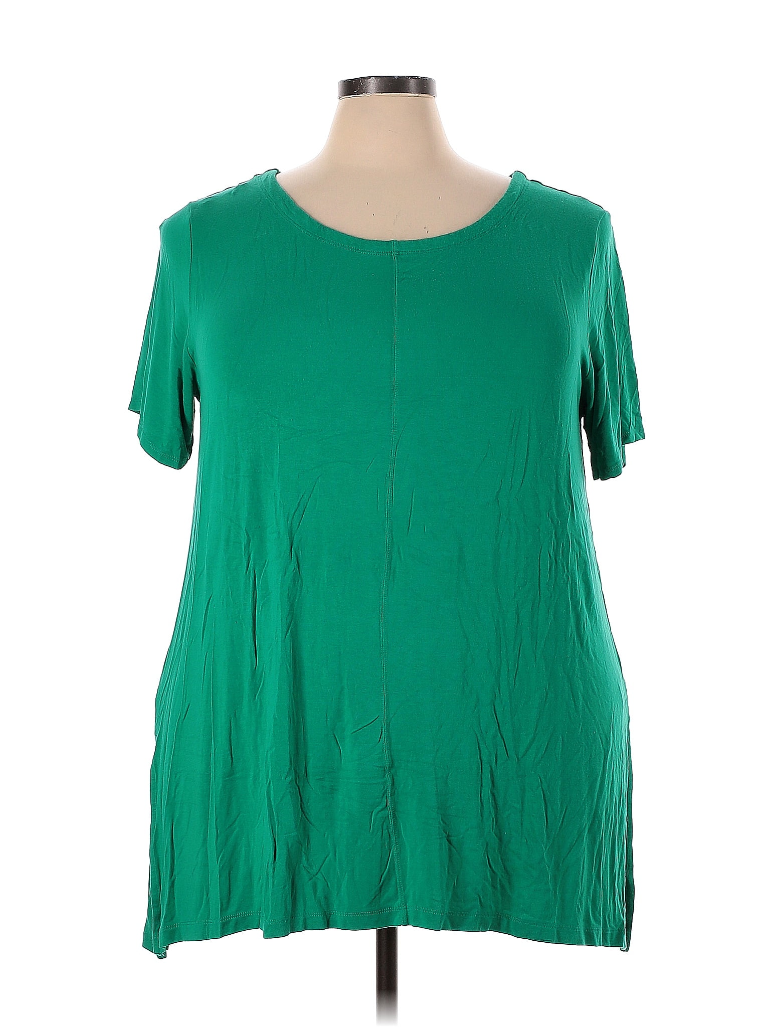 Cynthia Rowley TJX Solid Green Short Sleeve T-Shirt Size 3X (Plus) - 44 ...