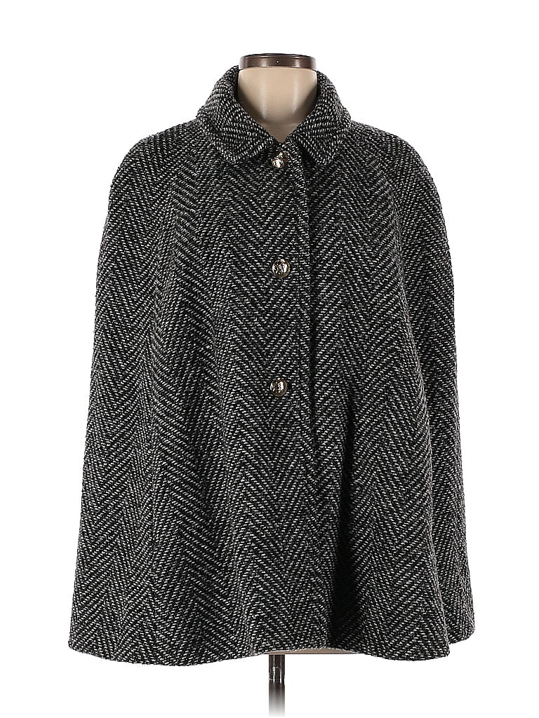 Draper James Chevron-herringbone Black Gray Herringbone Cape Size Med ...
