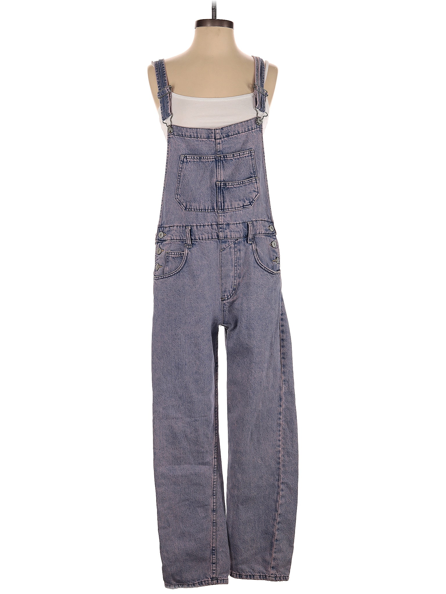 We the Free 100% Cotton Solid Blue Overalls Size XS - 50% off | thredUP