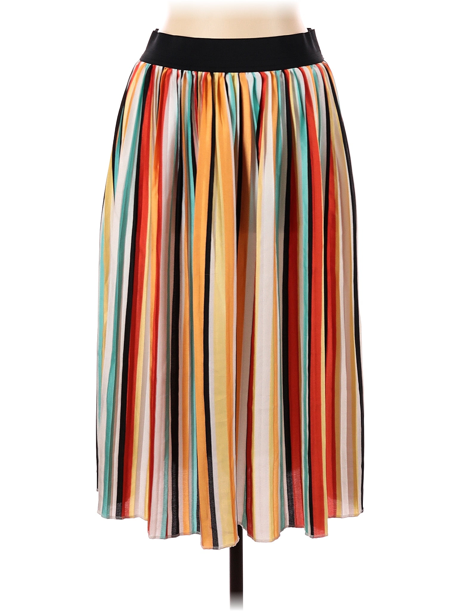 Lularoe 100 Polyester Color Block Stripes Multi Color Orange Casual
