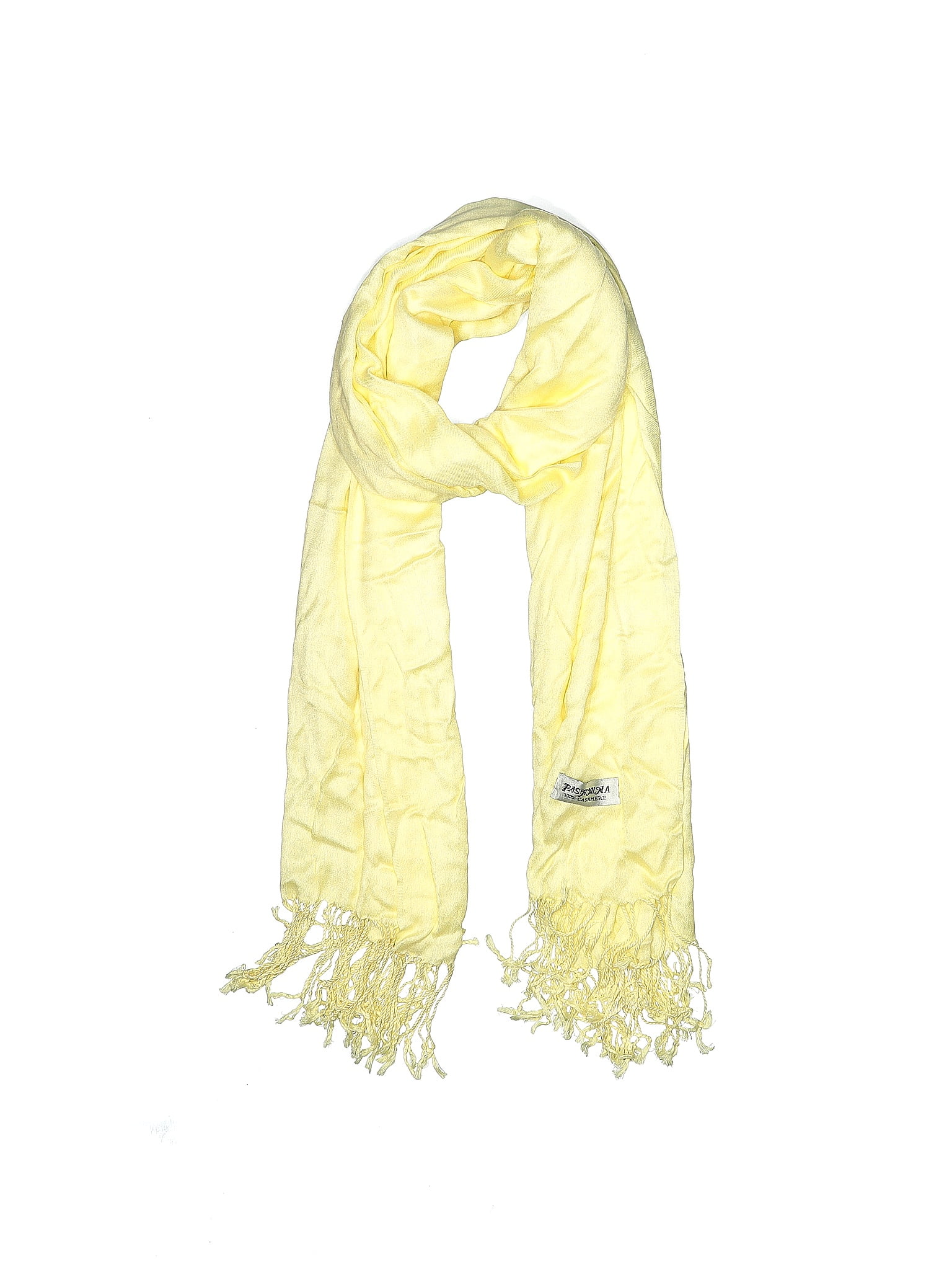 Pashmina 100% Cashmere Solid Yellow Cashmere Scarf One Size - 52% off ...