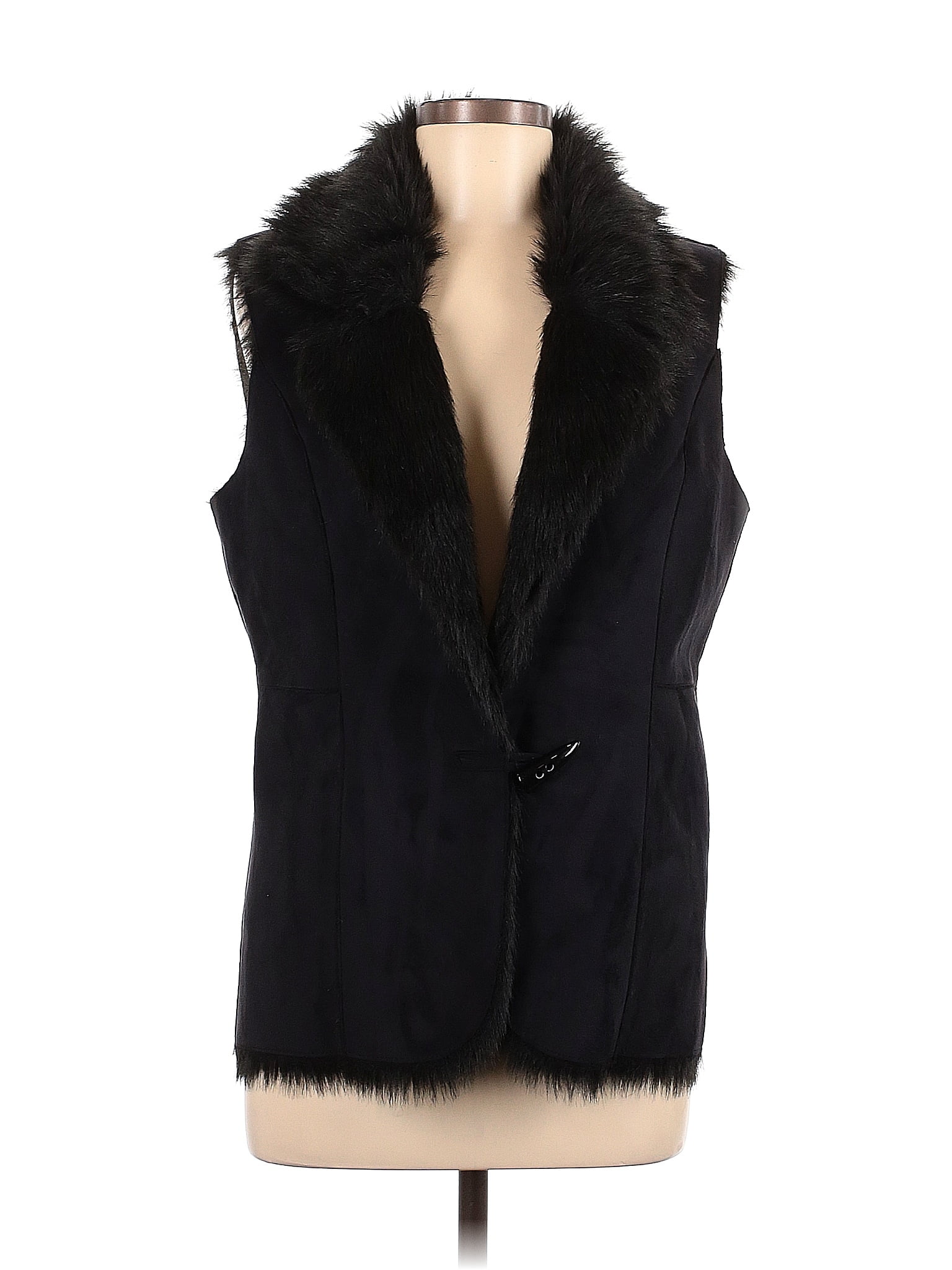 Fever Black Faux Fur Vest Size M - 76% off | ThredUp