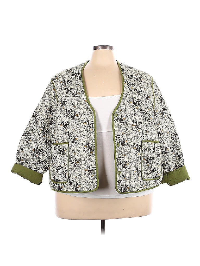 Disney 100% Cotton Floral Multi Color Green Jacket Size 3X (Plus) - 52% ...