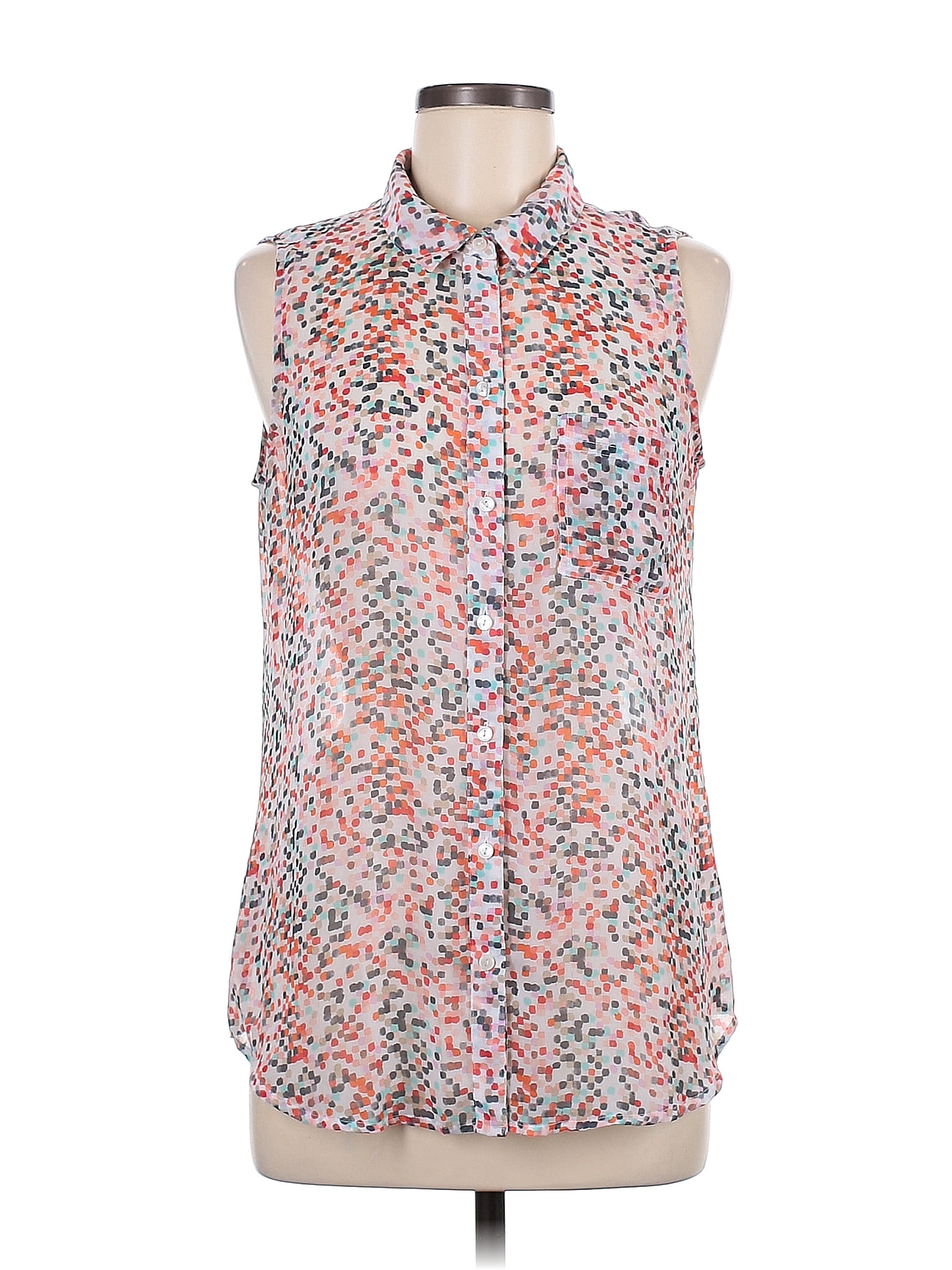 Liz Claiborne 100 Polyester Pink Sleeveless Blouse Size M 64 Off