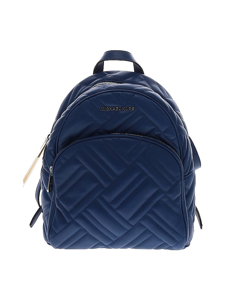 MICHAEL Michael Kors 100% Leather Solid Navy Blue Leather Backpack One ...