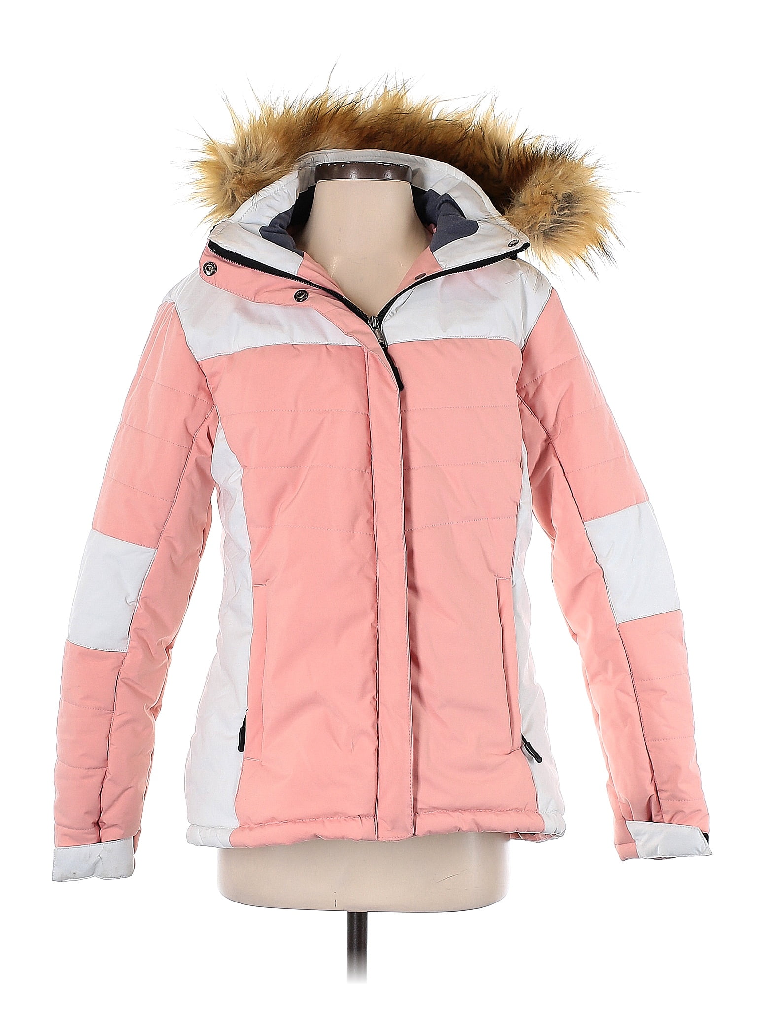 Wantdo 100% Polyester Color Block Solid Pink Snow Jacket Size M - 66% ...