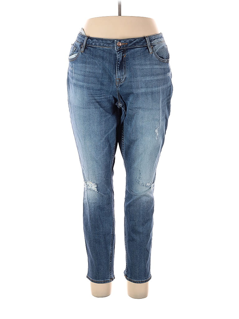Vigoss Solid Blue Jeans Size 20 (Plus) - 63% off | thredUP